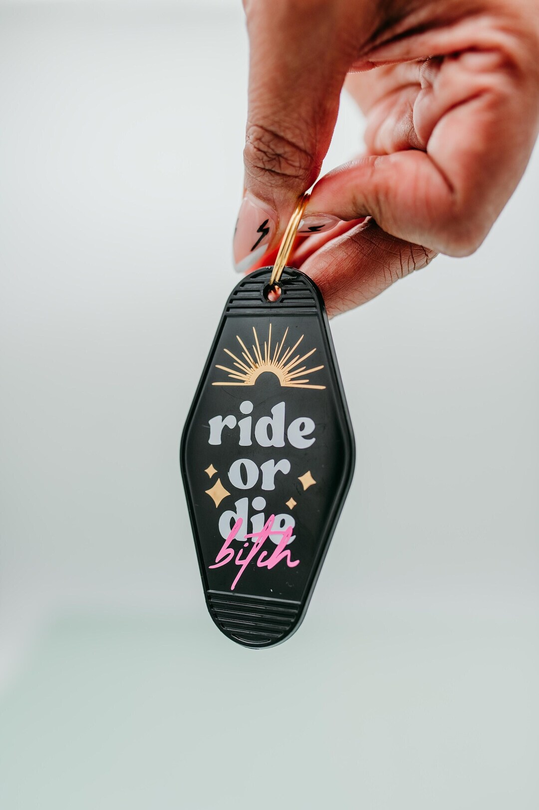 Ride or Die Retro Motel Keychain Best Friend Gift Galentine - Etsy