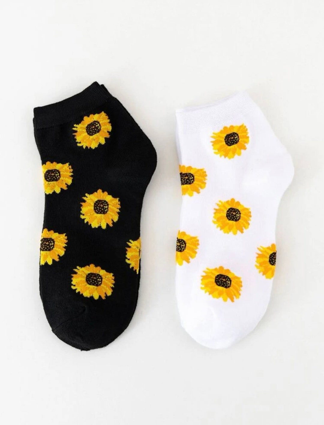 Sunflower Pattern Socks Sunflower Print Socks Spring and - Etsy