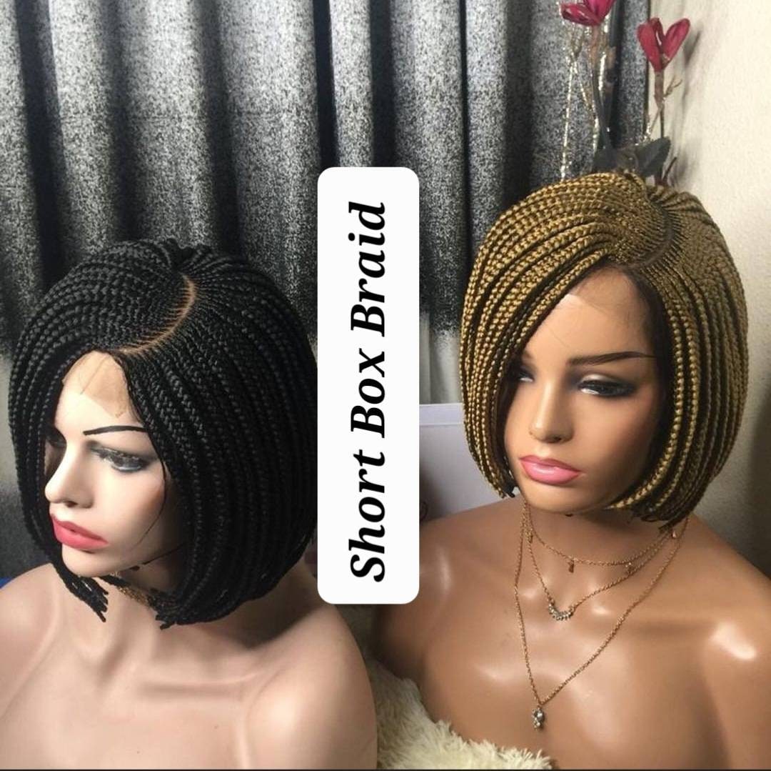 Short Bob Braided Wig. Braid Wig. Braided Lace Front Wig. Short Braided ...