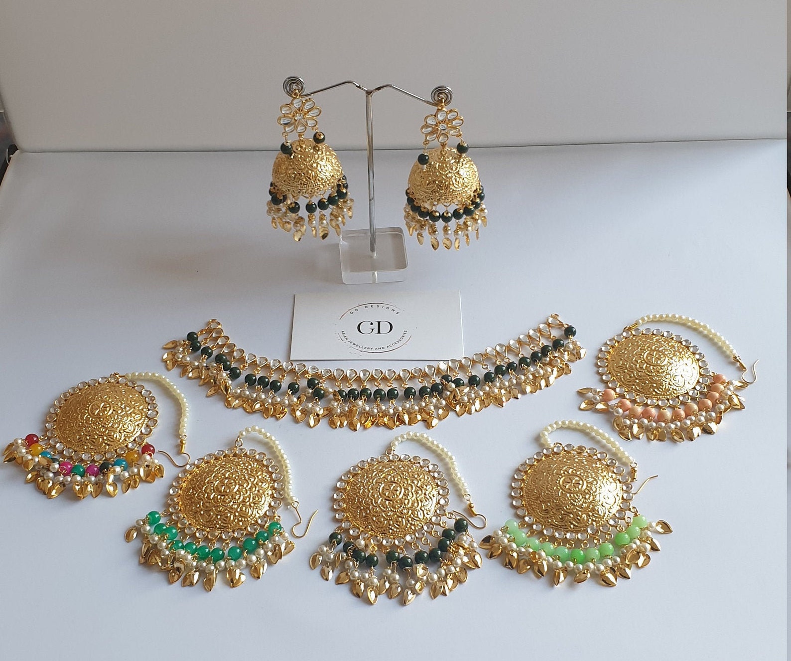 Indian Jadau Set Available in 5 colours - Etsy.de