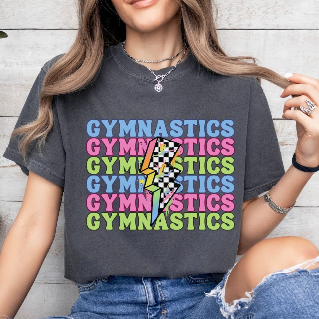 Gymnastics Retro Neon Comfort Colors Shirts, Gymnastic Competition ...