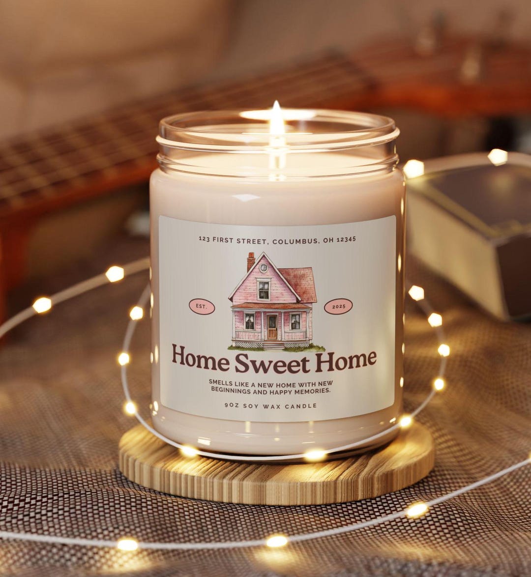 Custom Smells Like New Home Personalized Candle, New Home Housewarming ...