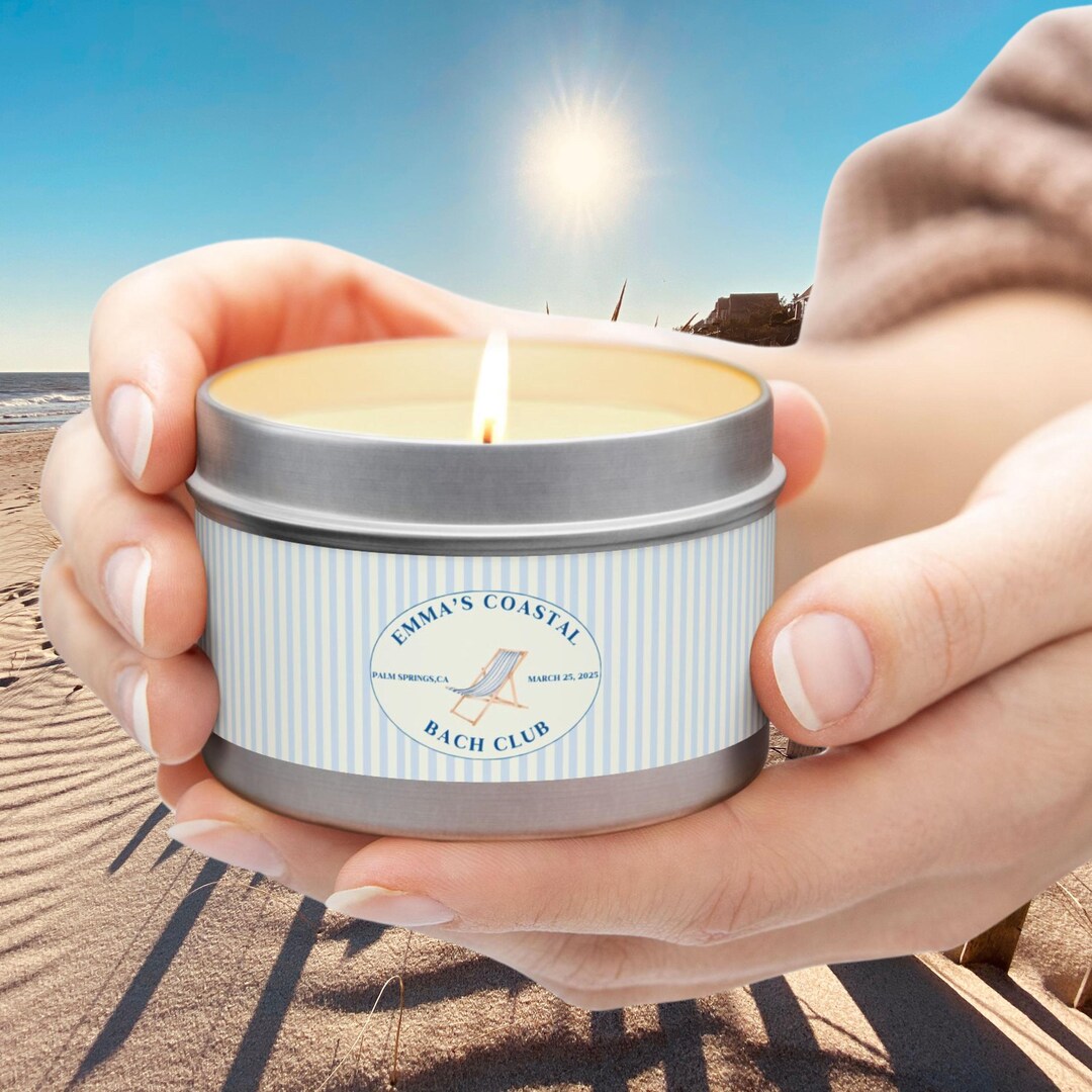 Personalized Coastal Bachelorette Candle Favors,custom Beach ...