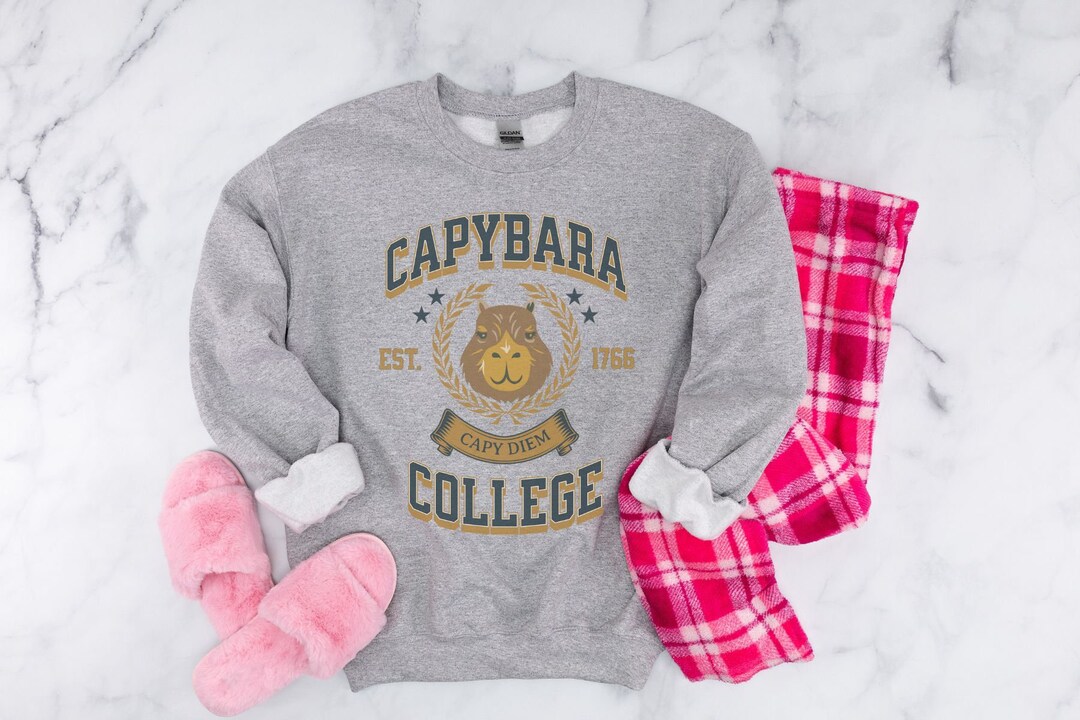 Capybara Sweatshirt, Rodent Shirts Funny Capybara, Rat Vintage College ...