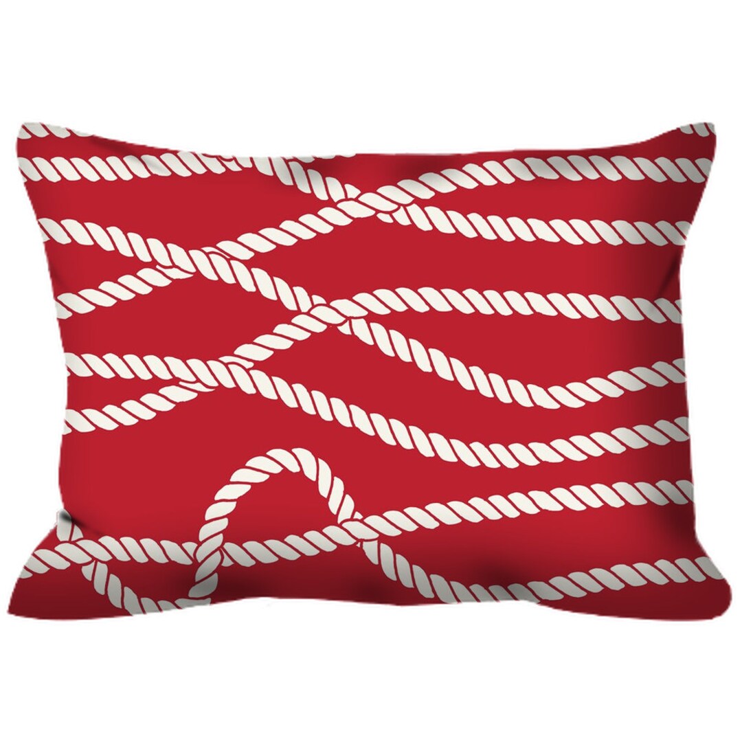 Rope Line Lumbar Pillow Red Lumbar Pillow Outdoor Pillow Waterproof ...