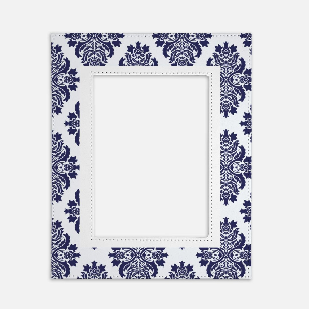 Damask Picture Frame Navy & White Frame Memory Size 8X10 Holds 5X7 ...