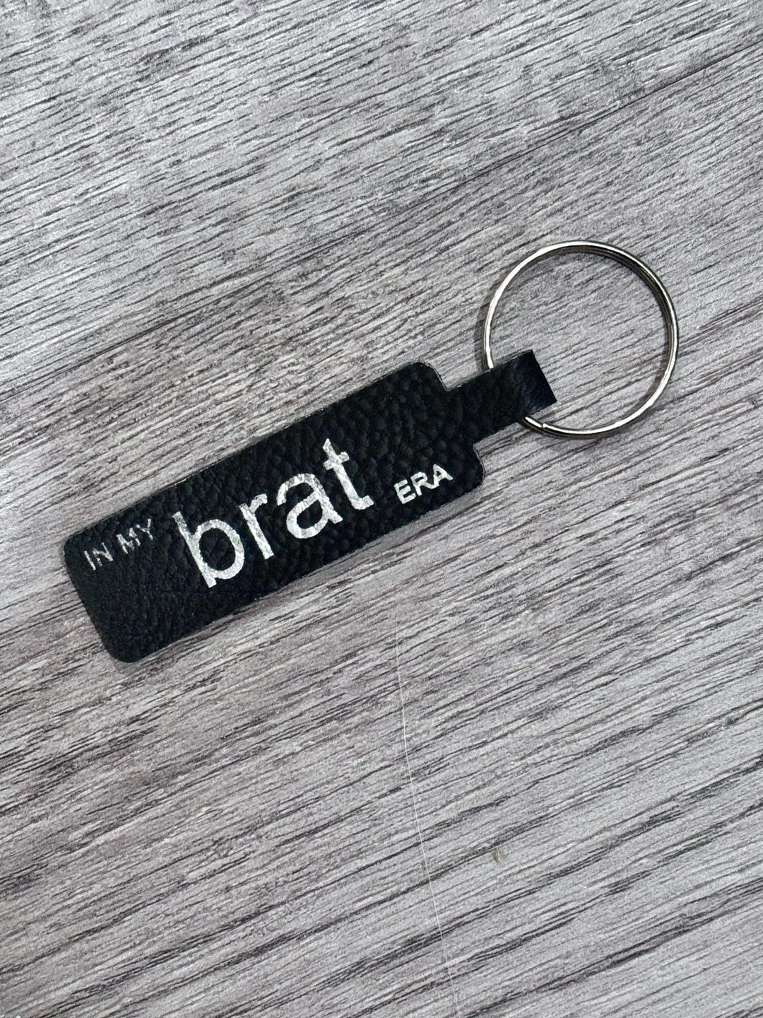 BRAT Keychain, in My Brat Era, Brat Bag Charm, Faux Leather Keychain ...
