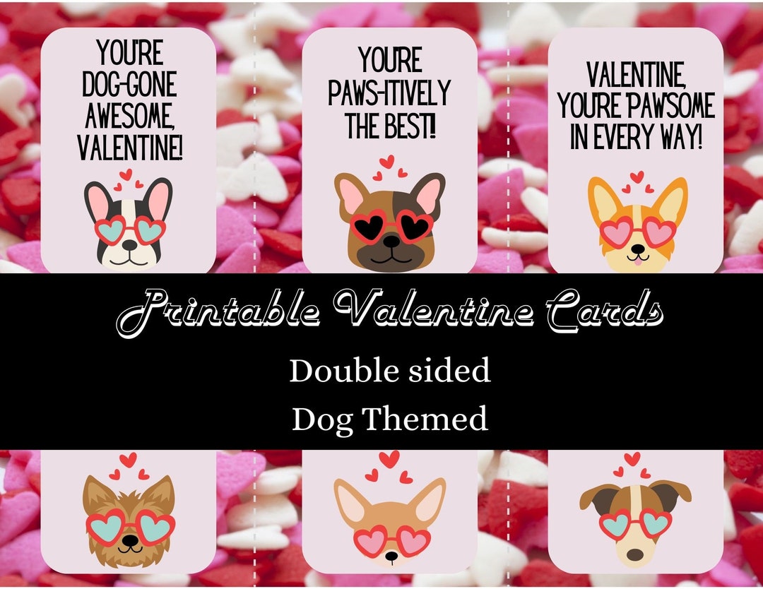 Dog Valentine Cards, Dog Pun Valentine Cards, Classroom Valentines ...