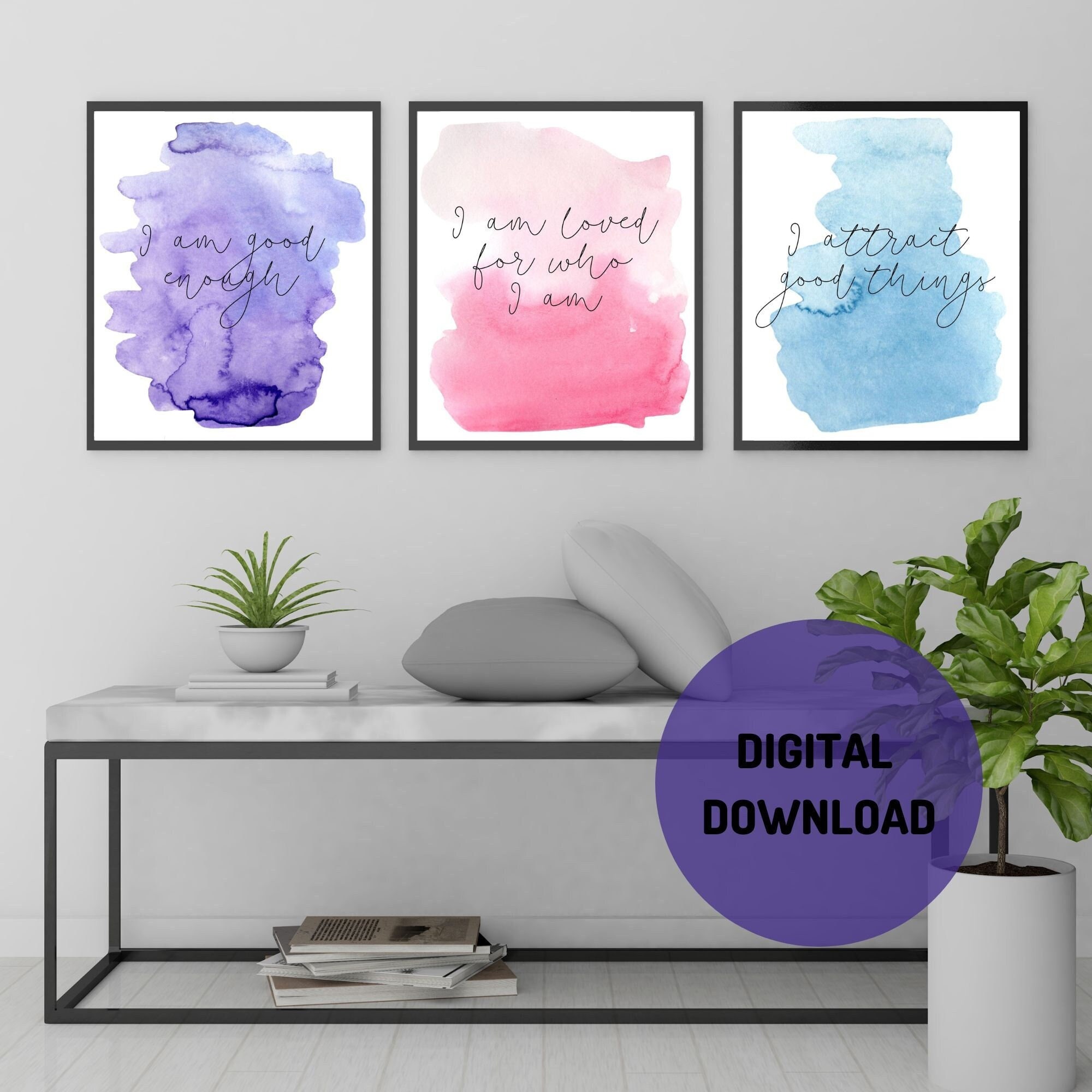 Positive Affirmation Printable Wall Art Watercolour Printable ...