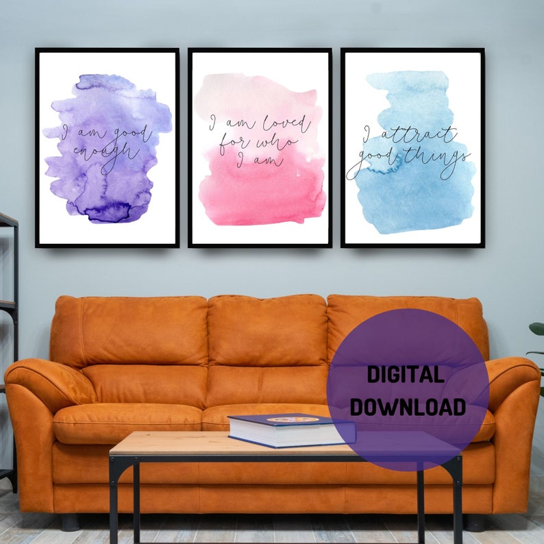 Positive Affirmation Printable Wall Art Watercolour Printable ...