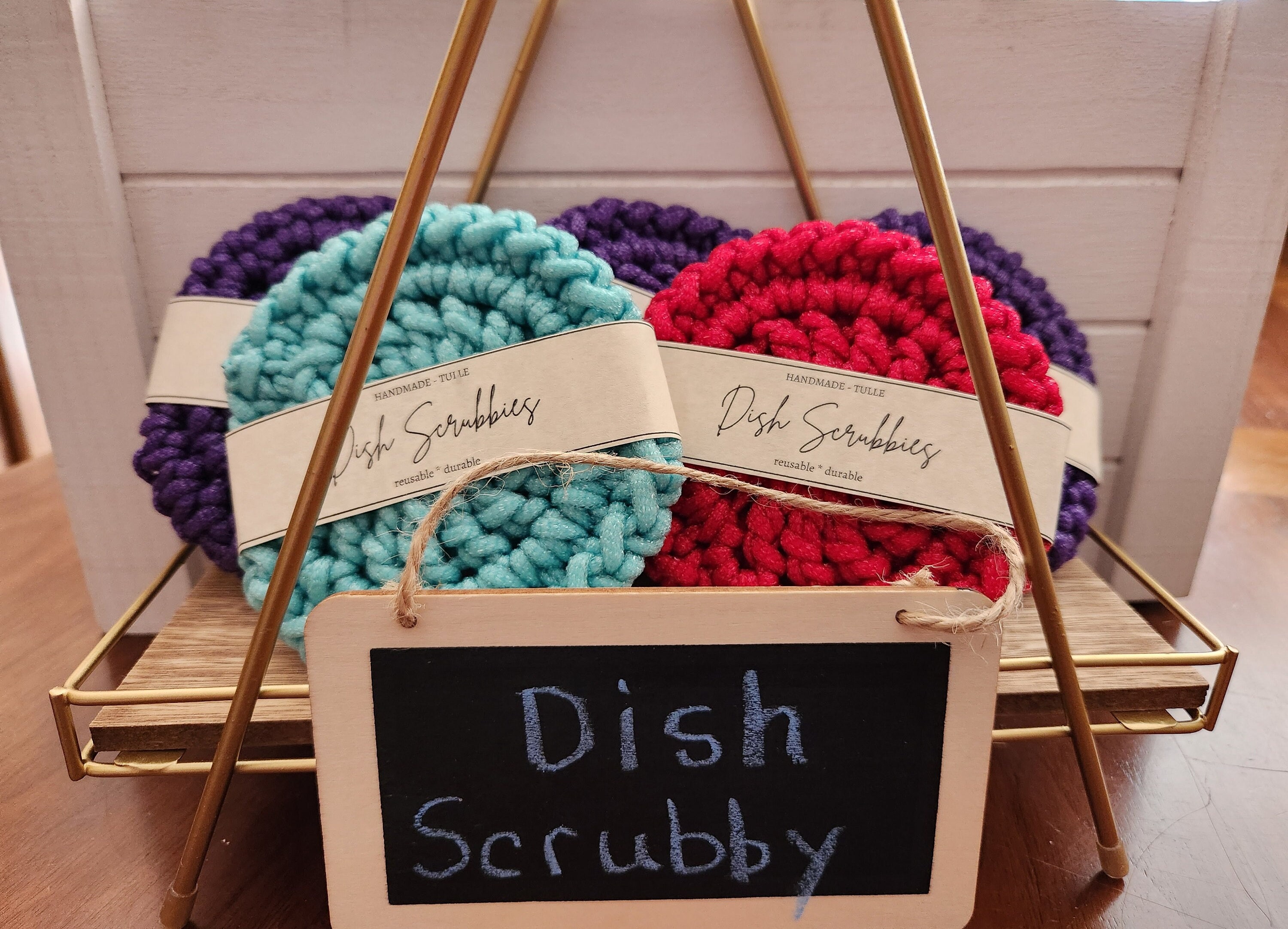 Hand-made Dish Scrubby 100% Nylon Safe to Use on Pots and Pans With Non ...