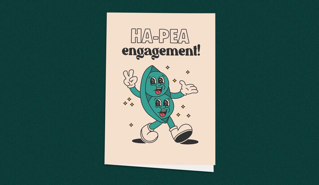 HA-PEA Engagement Card, Wedding Cards, Wedding Gift Ideas, Newly ...