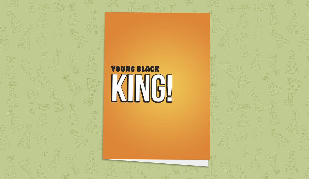 Young Black King Congratulations Card, Black Empowerment, Congrats ...