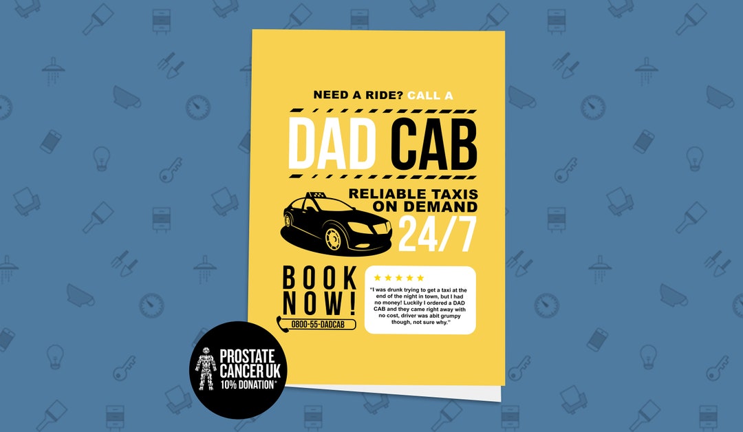 DAD CAB Father's Day Card Taxi Dad, Unique, Funny Dad Card, Dad Banter ...
