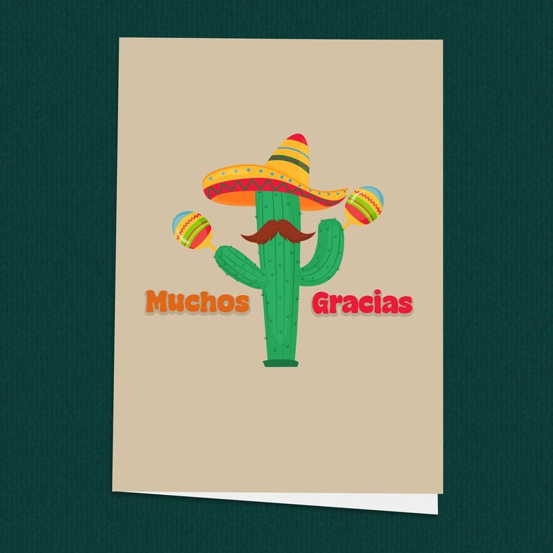 Thank You Mexican Card - Etsy UK