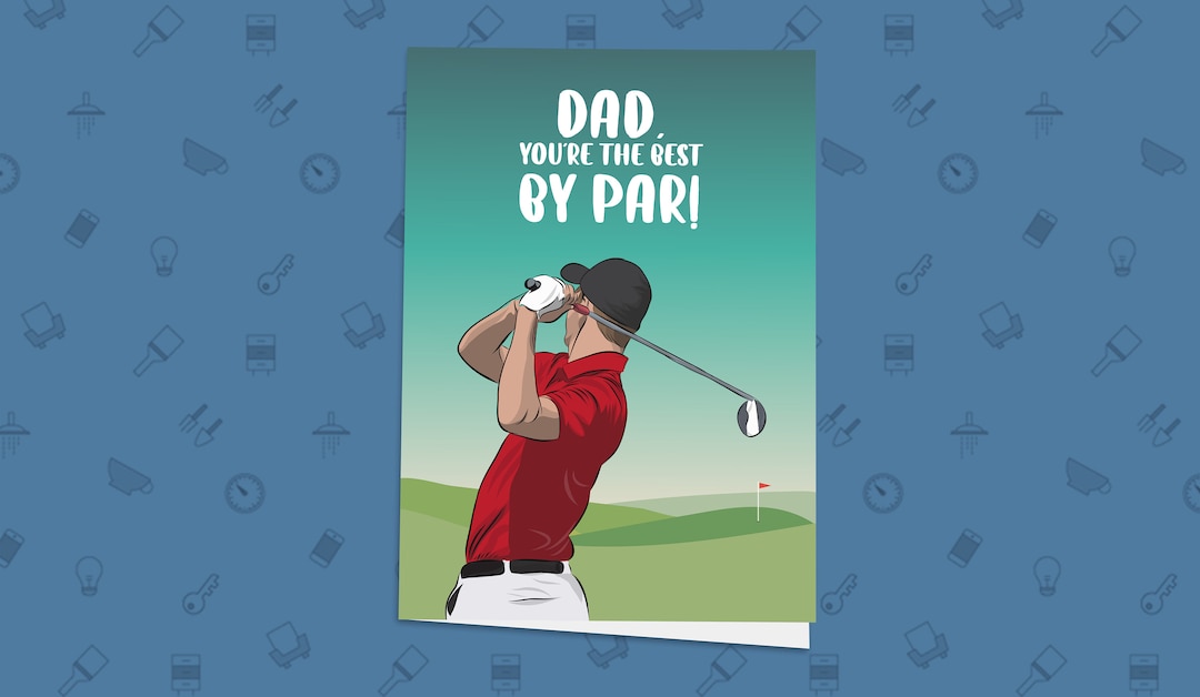 Golfing Dad Father's Day Card, Bes Dad by Par, Golf Fathers Day, Golf ...