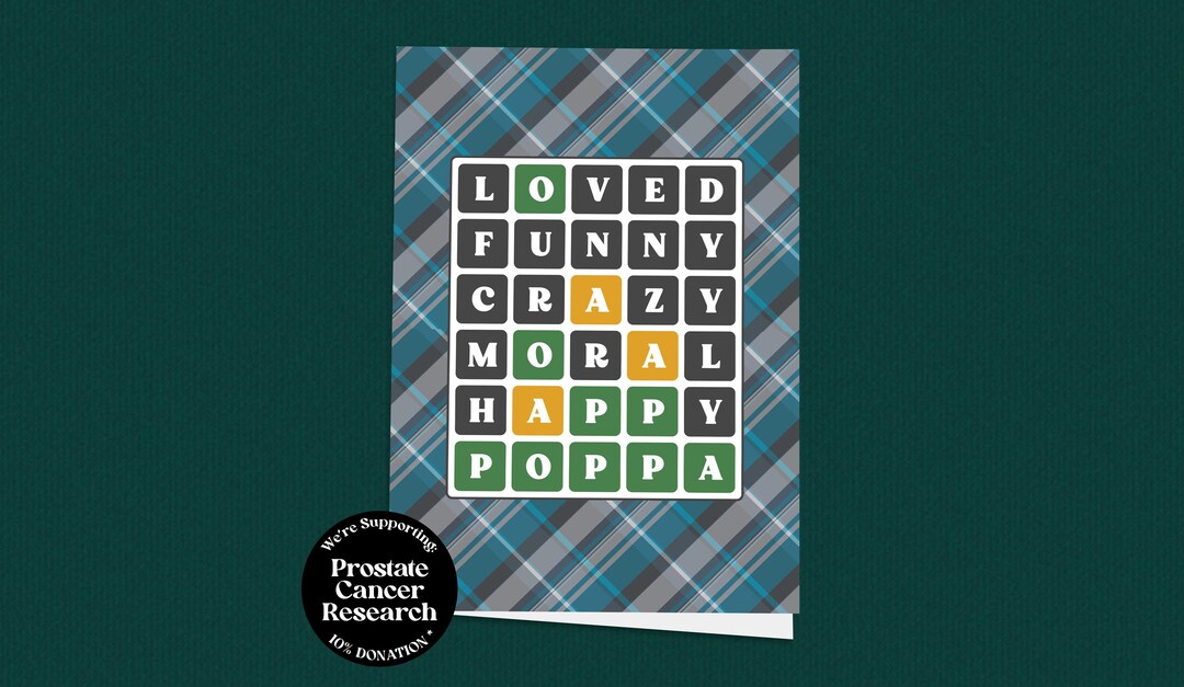 Wordle Father's Day Card, Wordle Loving Dad, Scrabble Dad, Wordle Lover ...