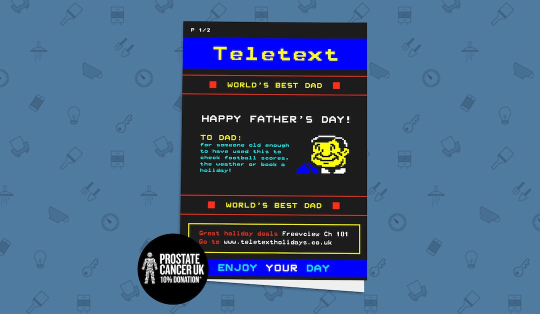 Teletext Father's Day Card, 90s Nostalgia, 80s, 70s, Ceefax, Retro ...