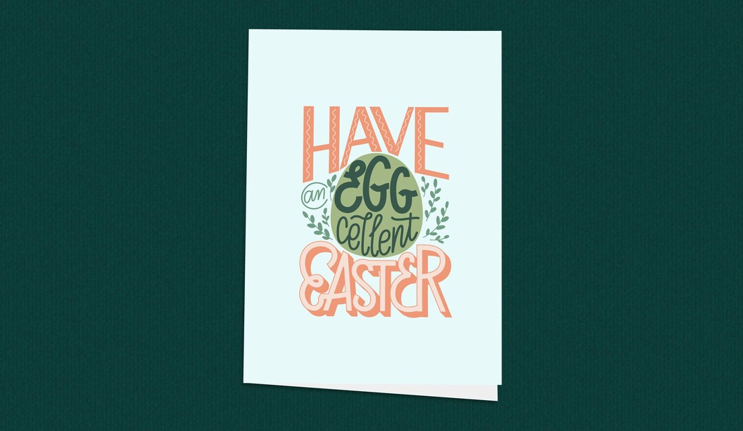 Have an Egg-cellent Easter Card, Funny Easter Pun Card, Cute Easter ...