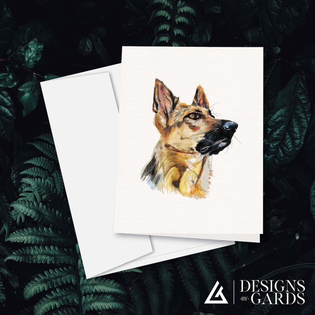 German Shepherd Greeting Card | Cockapoo Card, Shepherd Art, Dog ...