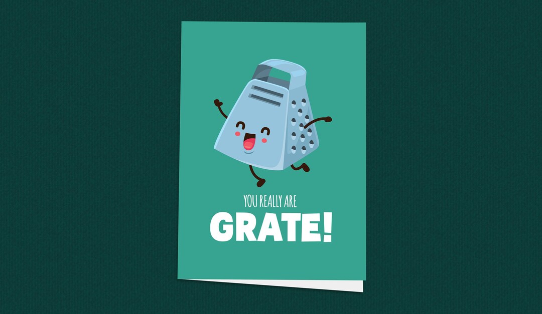 You Really Are Grate! Thank You Card, Modern Greeting Card, Cheese ...