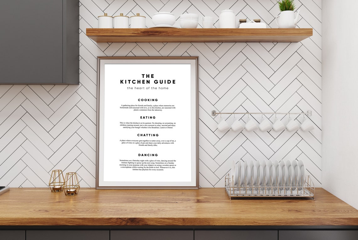 The Kitchen Guide Kitchen Print Home Decor Home Print | Etsy UK