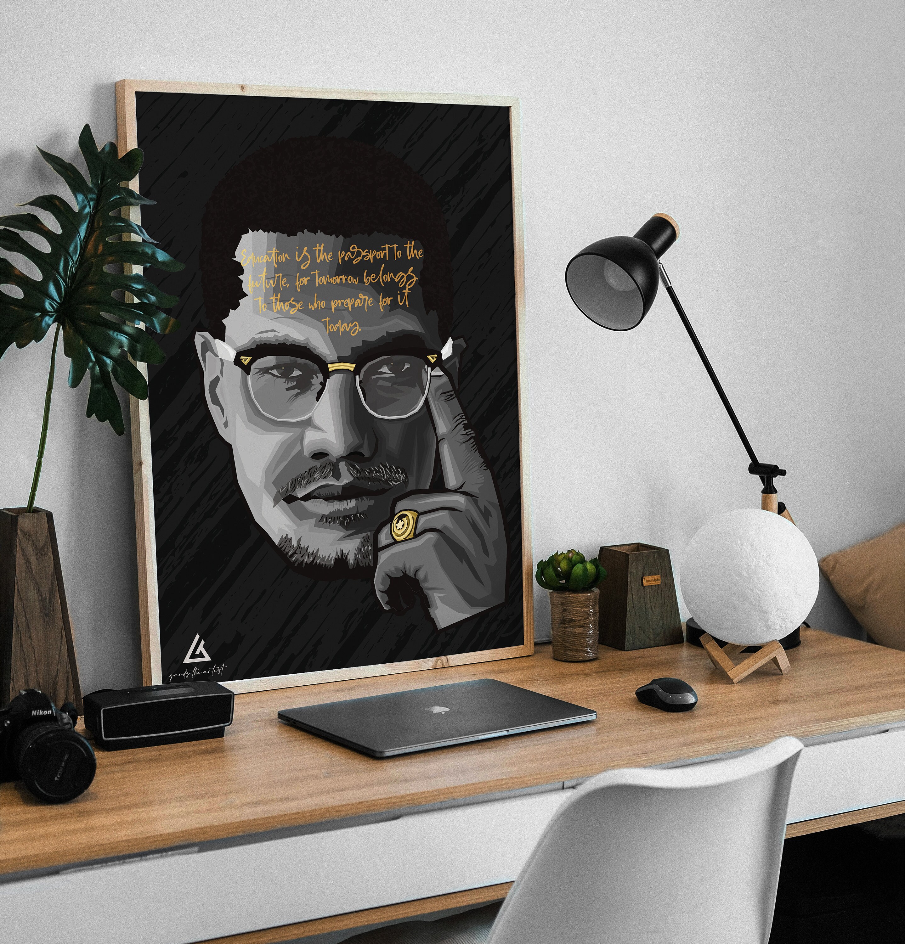 MALCOLM X Original Art Print Wall Art Art Print Home | Etsy