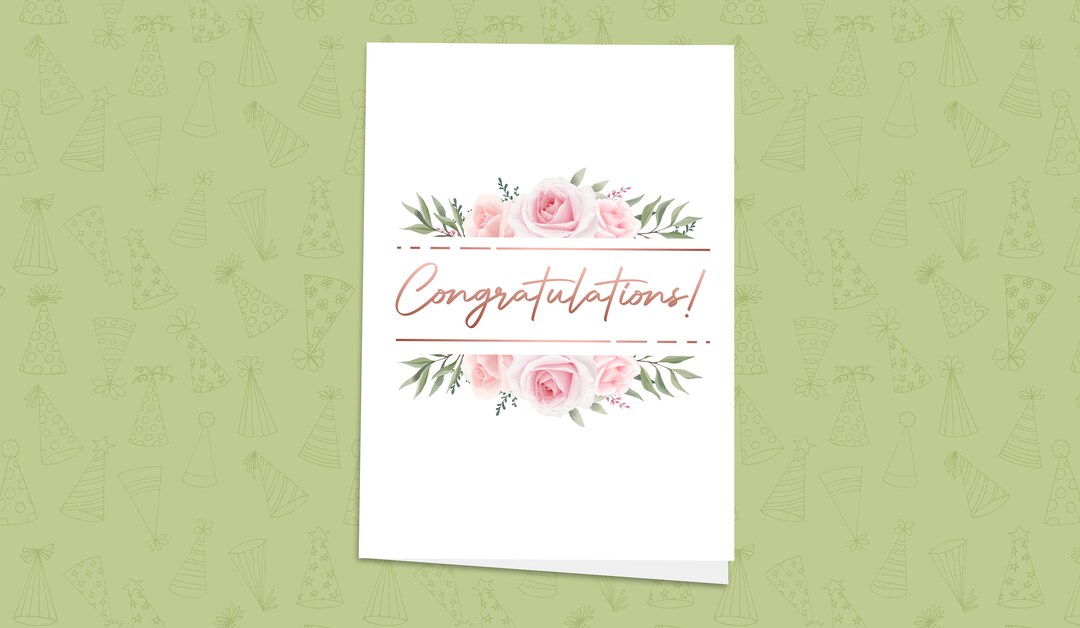 Floral Congratulations Card, Cute Congratulations, Cute Cards, Card for ...