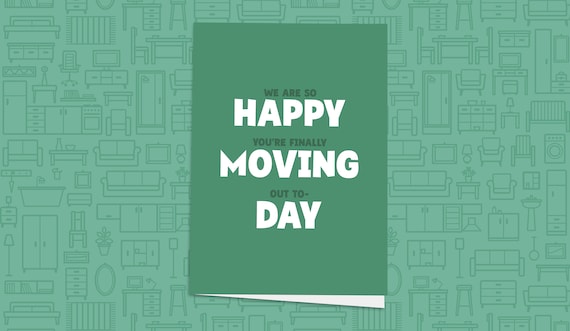 Happy Moving Day Card New Home Moving Leaving Card Cow Greener