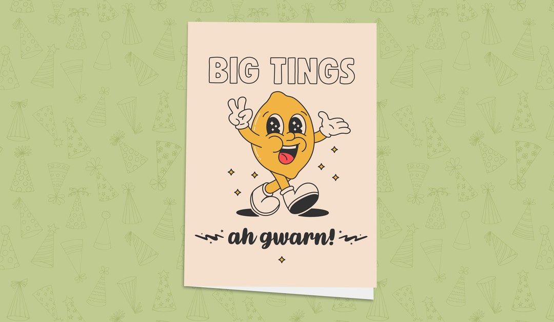Big Tings Ah Gwarn Congratulations Card, Patois, Jamaican, Caribbean ...