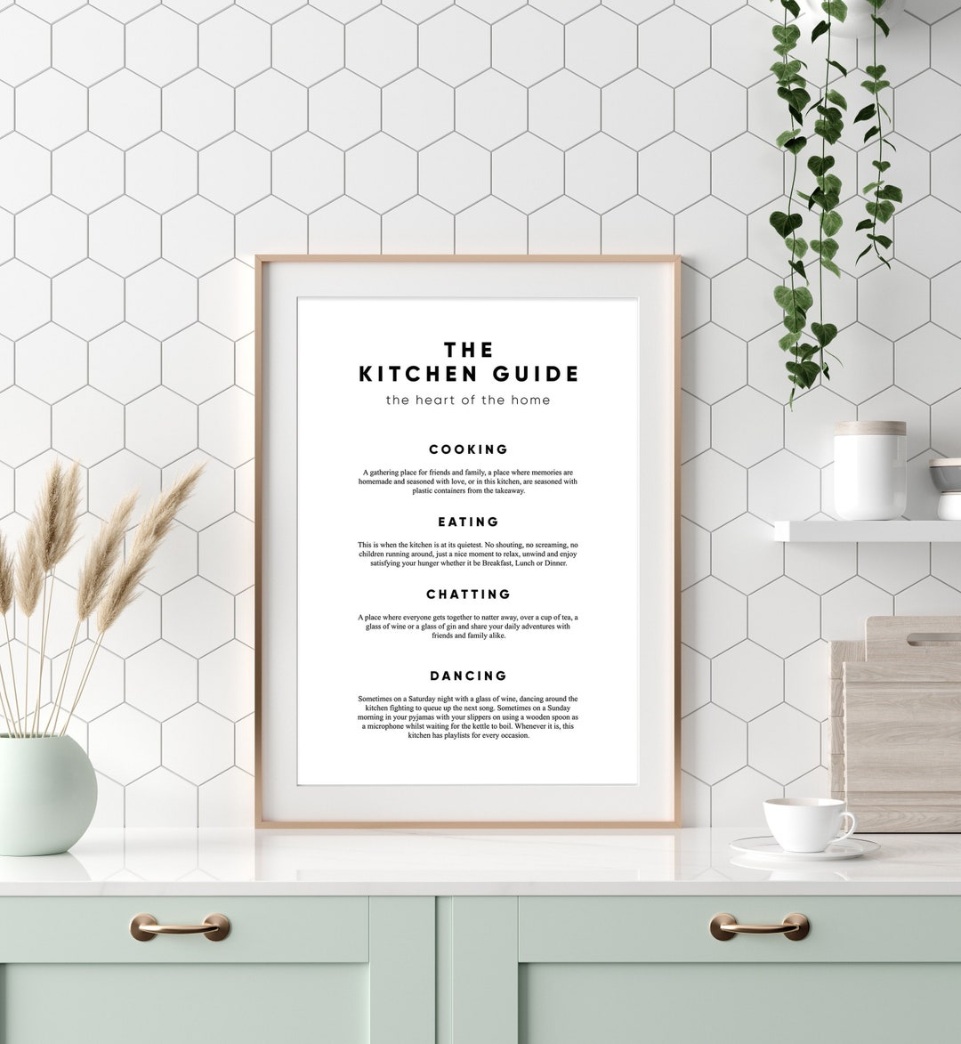 The Kitchen Guide | Kitchen Print, Home Decor, Home Print, Wall Art ...