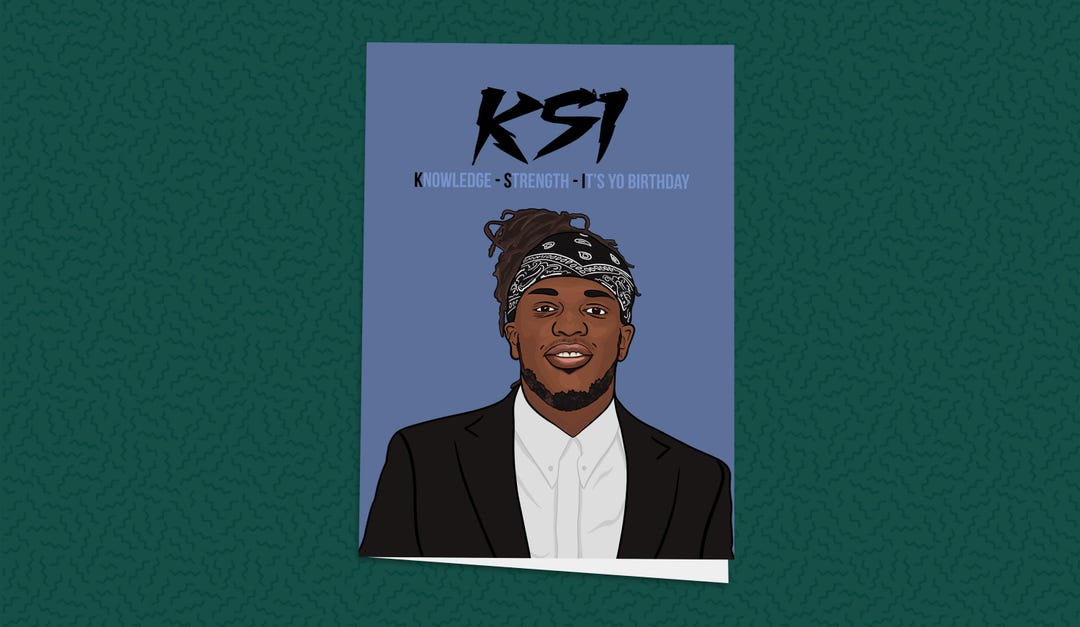 KSI Birthday Card, Sidemen Gift Ideas, JJ Sidemen Bday Card, Youtube ...