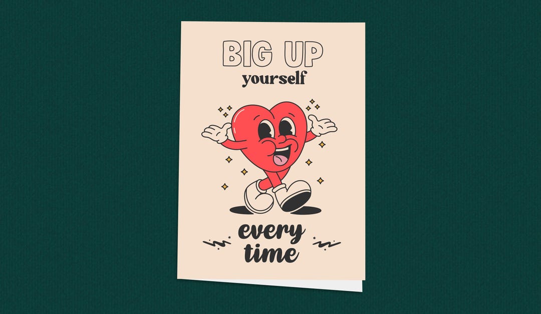 Big up Yourself Congratulations Card, Unique, Modern Card, Congrats ...