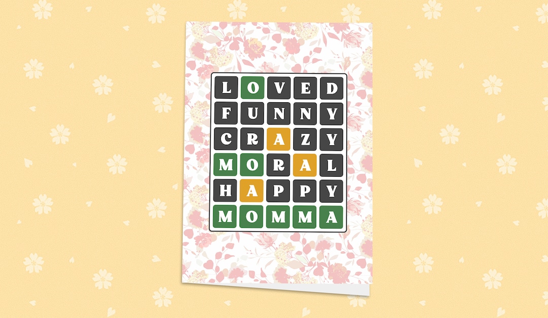 Wordle Mother's Day Card, Wordle Loving Mum, Scrabble Mum, Wordle Lover ...