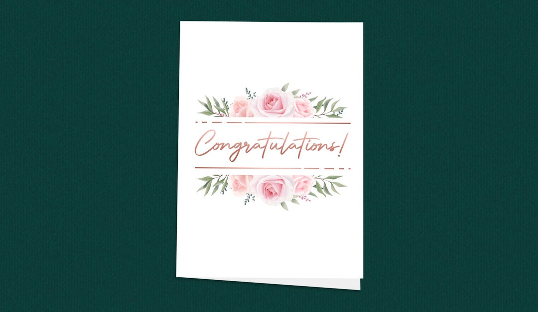 Floral Congratulations Card, Cute Congratulations, Cute Cards, Card for ...