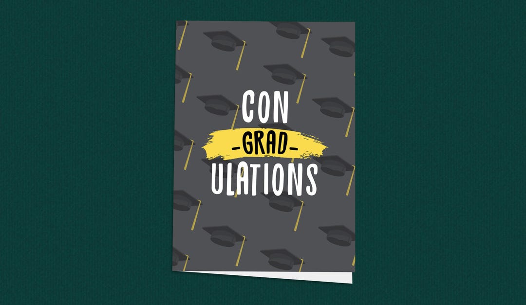 Graduation Card for University or College, Funny Grad Pun Card, Con ...