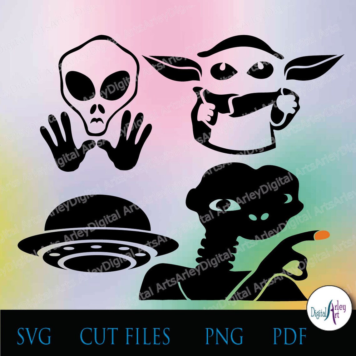 Aliens Svg Bundle Space Vector Silhouette Cut ET File Baby - Etsy