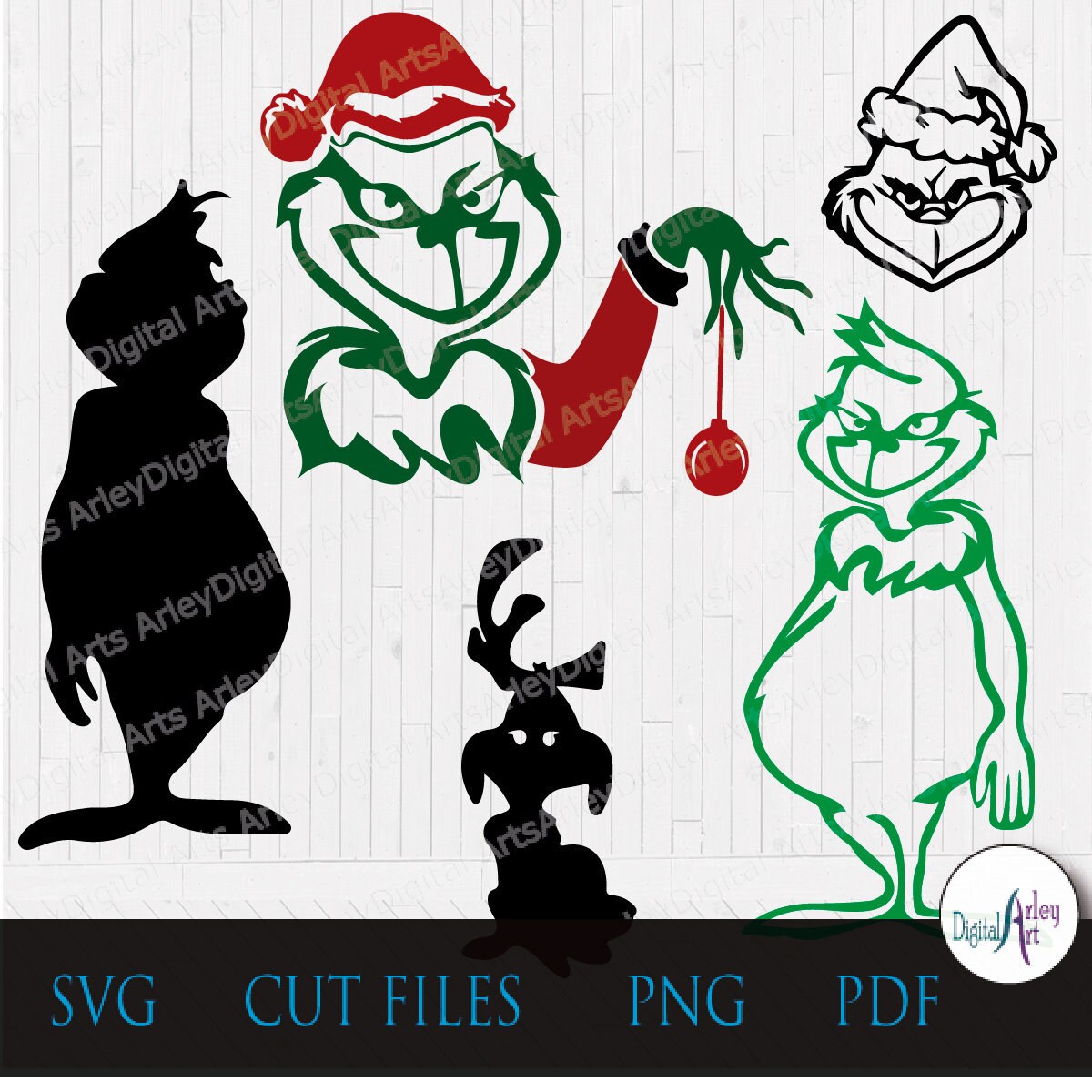 Grinch SVG bundle for cut files PNG digital sublimation clip | Etsy