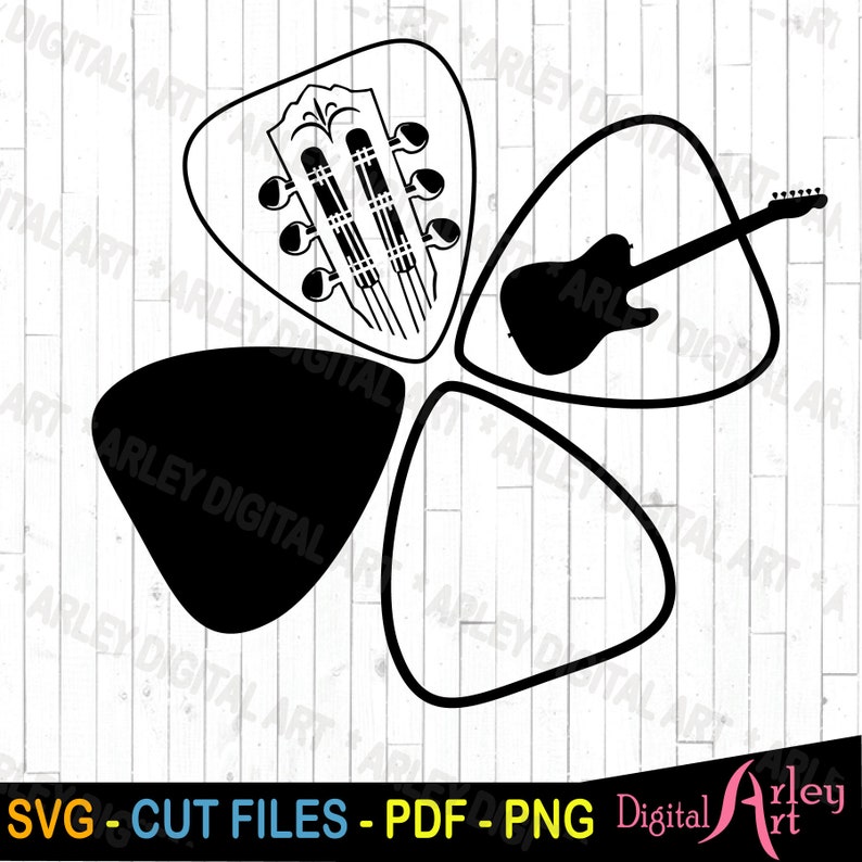 Guitar Pick SVG, Silhouette Cut Files, Musical Instrument, Digital File ...