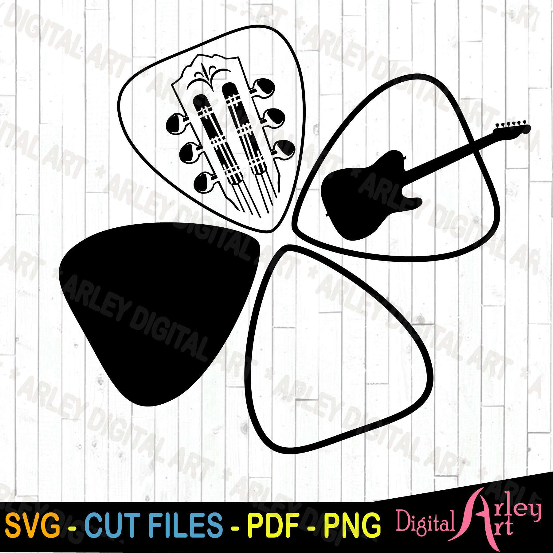 Guitar Pick SVG, Silhouette Cut Files, Musical Instrument, Digital File ...