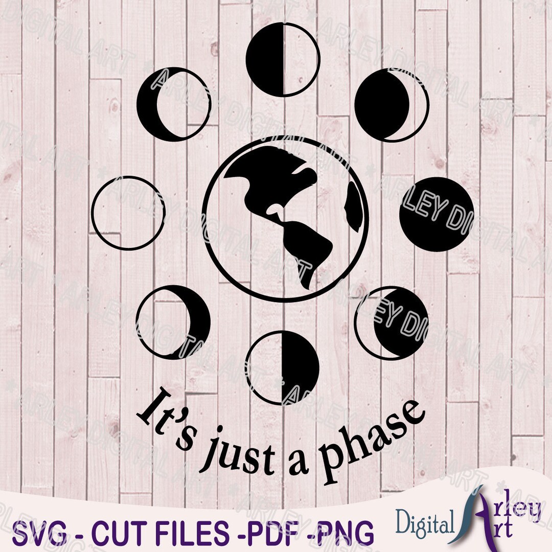 Moon Phases SVG, Crescent Moon, Astronomy Bundle Vector, It's Just a ...
