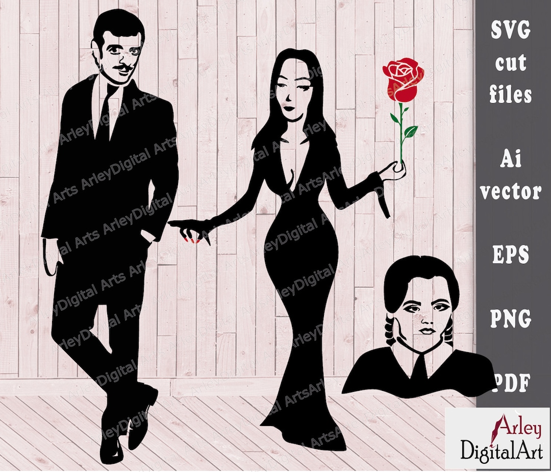 Addams Family SVG Silhouette Cut Files Morticia Gomez - Etsy Australia