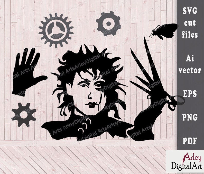 Edward Scissorhands Bundle SVG, Silhouette Cut Files, Vector File, PNG ...