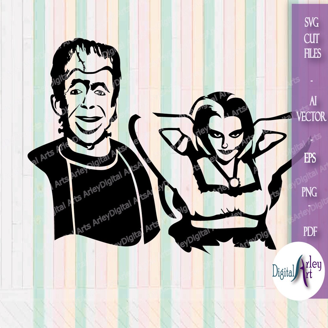 Lily Herman Munster, Yvonne de Carlo, SVG Silhouette geschnitten Datei ...