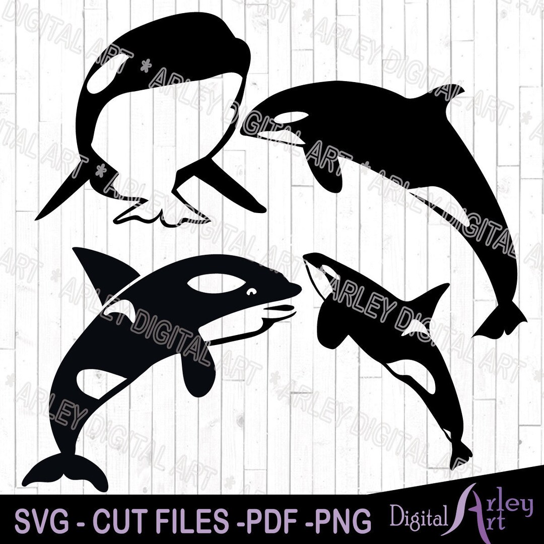 Orca SVG Bundle, Killer Whale, Cricut Cutting Machine Files, Silhouette ...