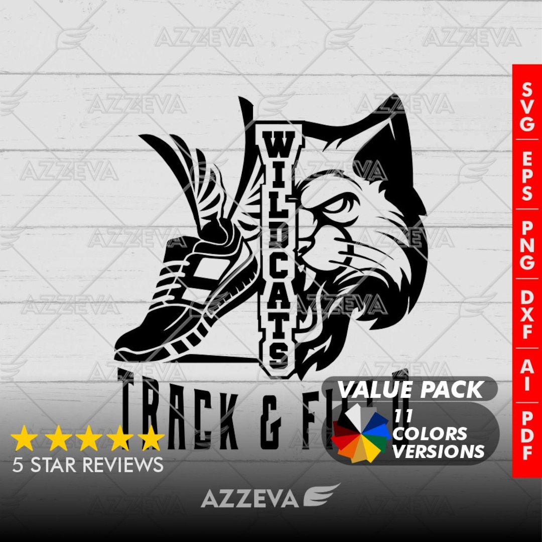 Wildcat Track-field Design Bundle – 11 Colors, SVG PNG JPG + (digital ...