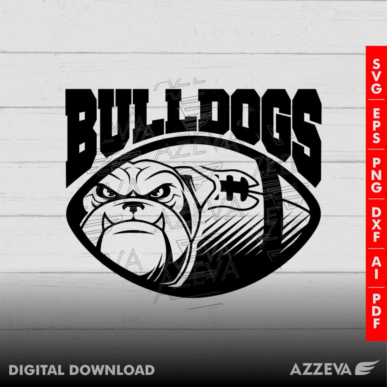 Bulldogs Football Design Png Eps Ai Dxf Png Pdf Jpg and - Etsy