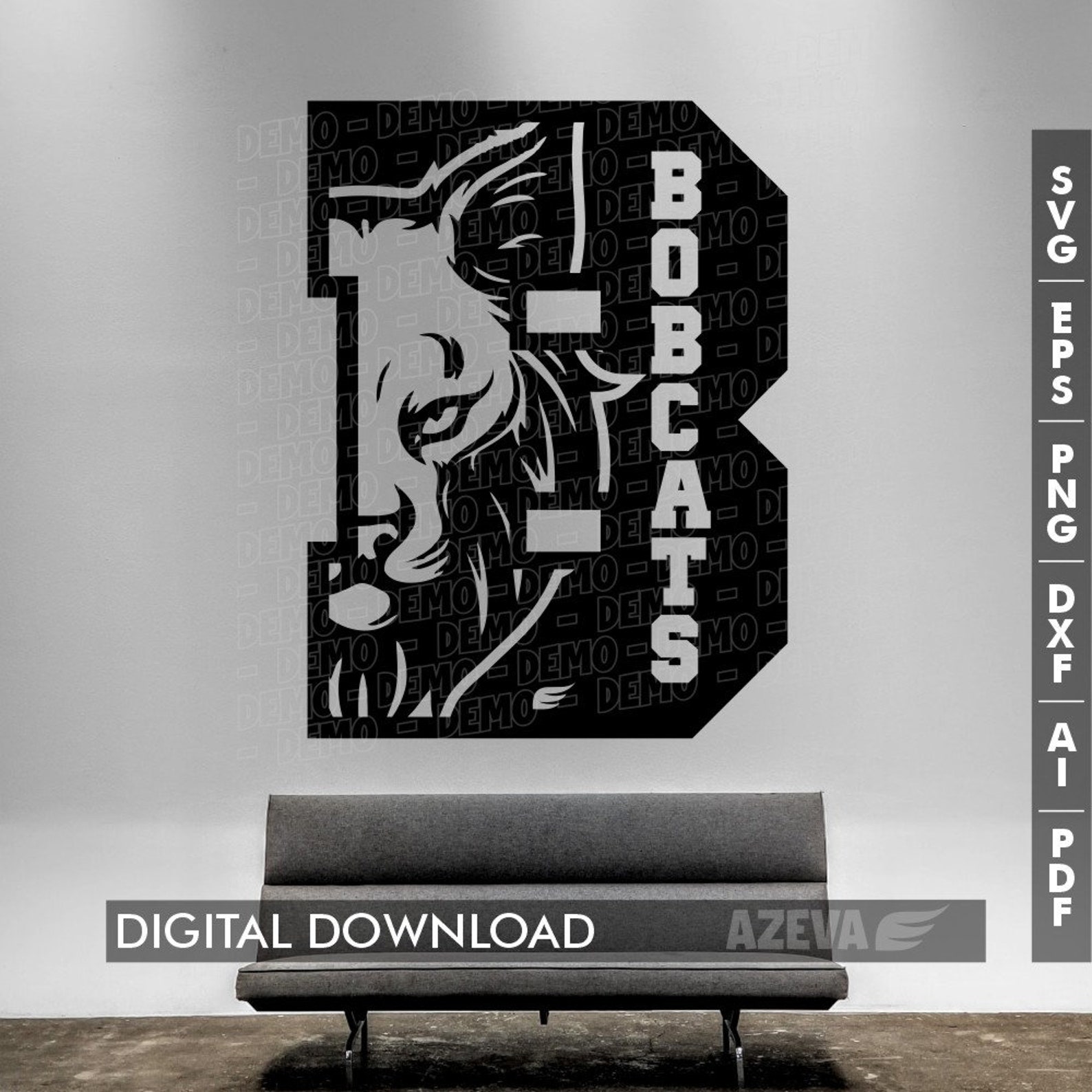 Bobcats Team Logo Svgmascot Inside Letterbobcats Team Logo - Etsy