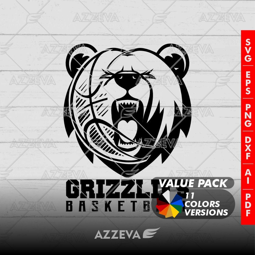 Grizzlies Basketball Logo: Digital Cut Files - SVG, PNG, EPS - Etsy