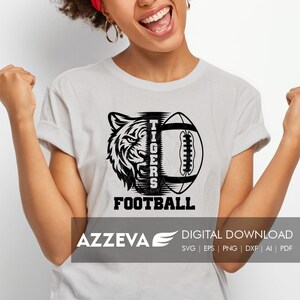 Tiger-head-football-mascot Svg, Png, Eps, Ai, Dxf, Png, Pdf, Jpg and ...